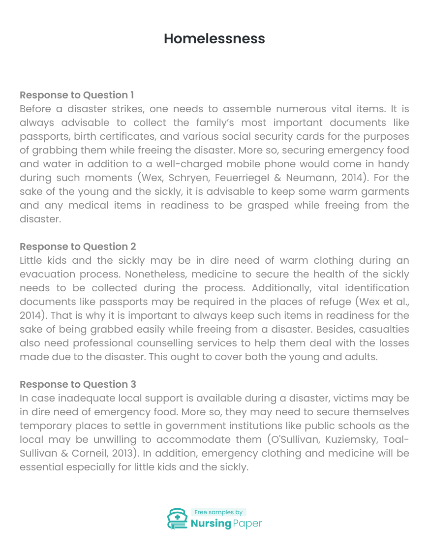 Homelessness Essay 610 Words Nursing Paper